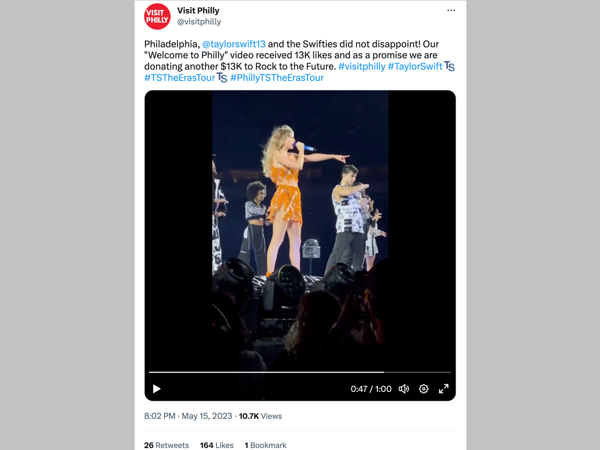 Honoring its Taylor Swift Social Media Challenge, Visit Philadelphia ...